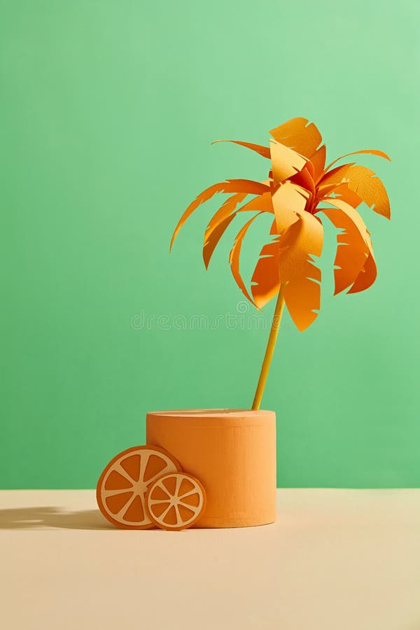 Cosmetic Product Display with Creative Paper Craft Concept Stock Image ...