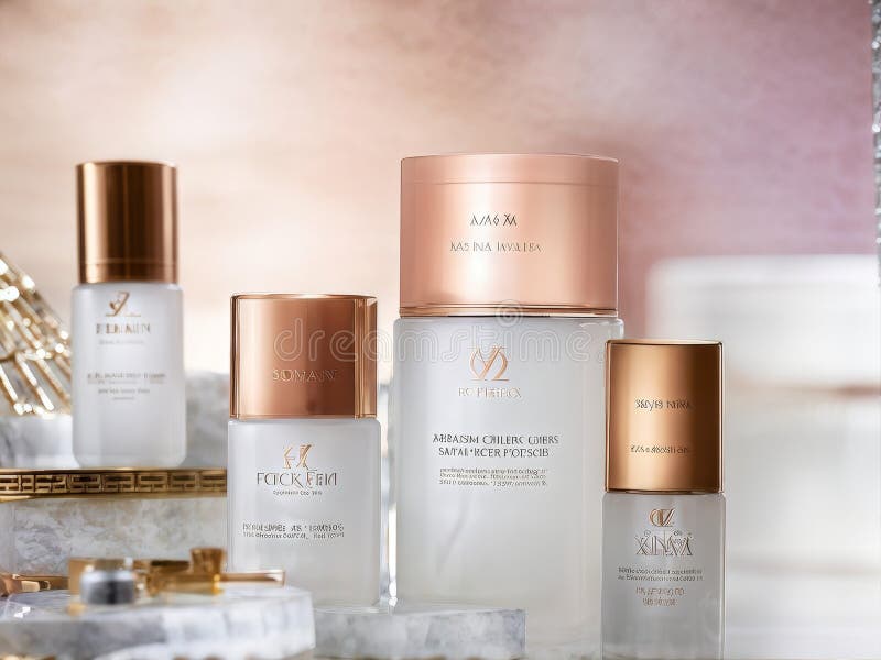Cosmetic Products in Luxury Brand Stock Illustration - Illustration of moisturizer, beauty ...