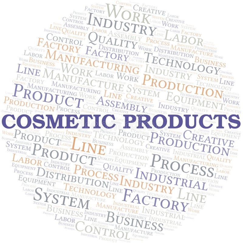 Cosmetic Products Word Cloud Create with Text only. Stock Illustration ...