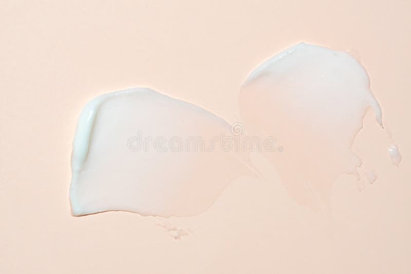 Cosmetic Smear Cream Texture on Beige Background. Sample Facial Cream ...