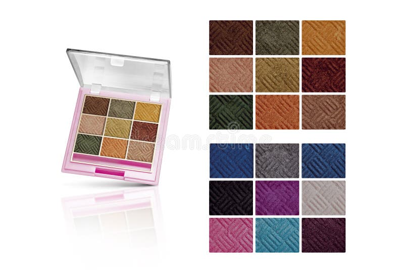 Cosmetic Solid Eyeshadows, Product and Two Mixed Colors High Resolution ...