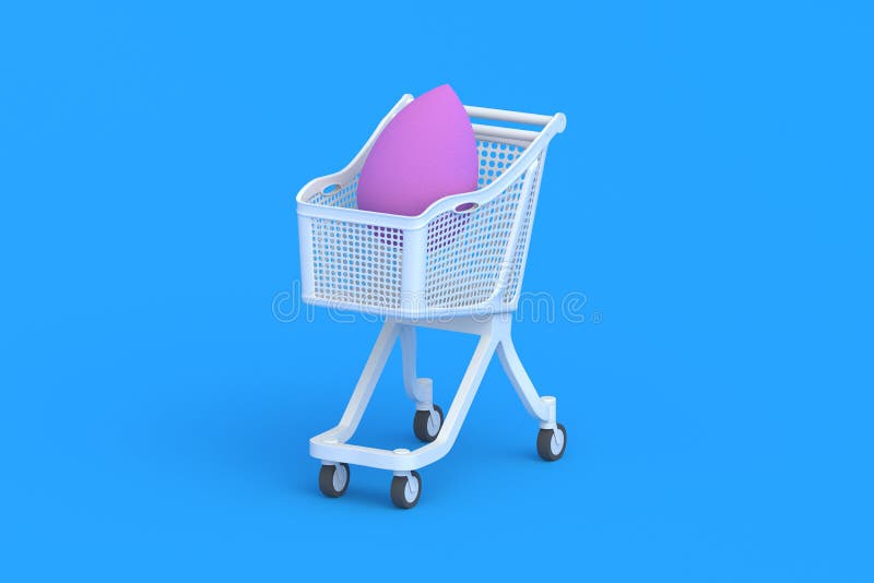 Cosmetic Sponge in Market Cart Stock Illustration - Illustration of ...