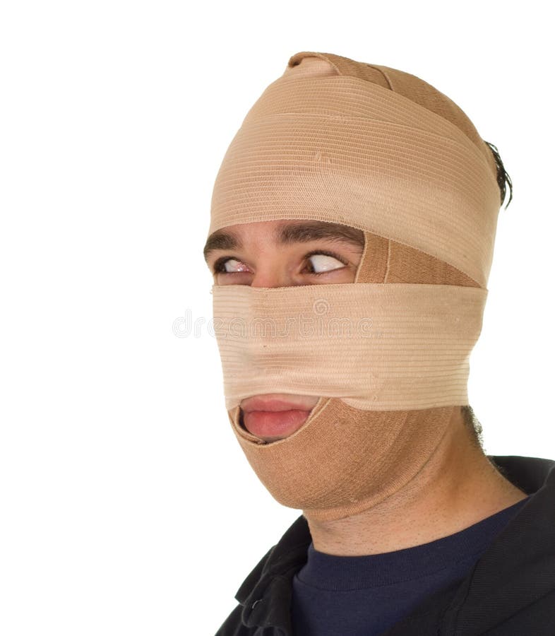 Man with bandage on head stock photo. Image of bandage - 18630082