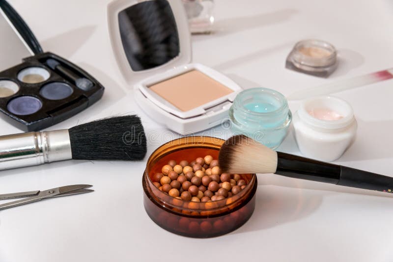 Cosmetic Things for Best Makeup Stock Photo - Image of brown ...