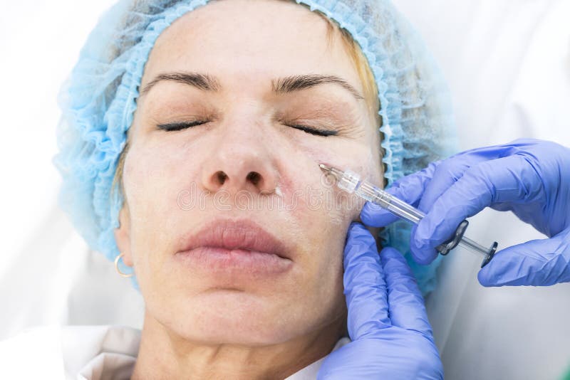 Cosmetic Treatment with Injection Stock Photo - Image of medical ...