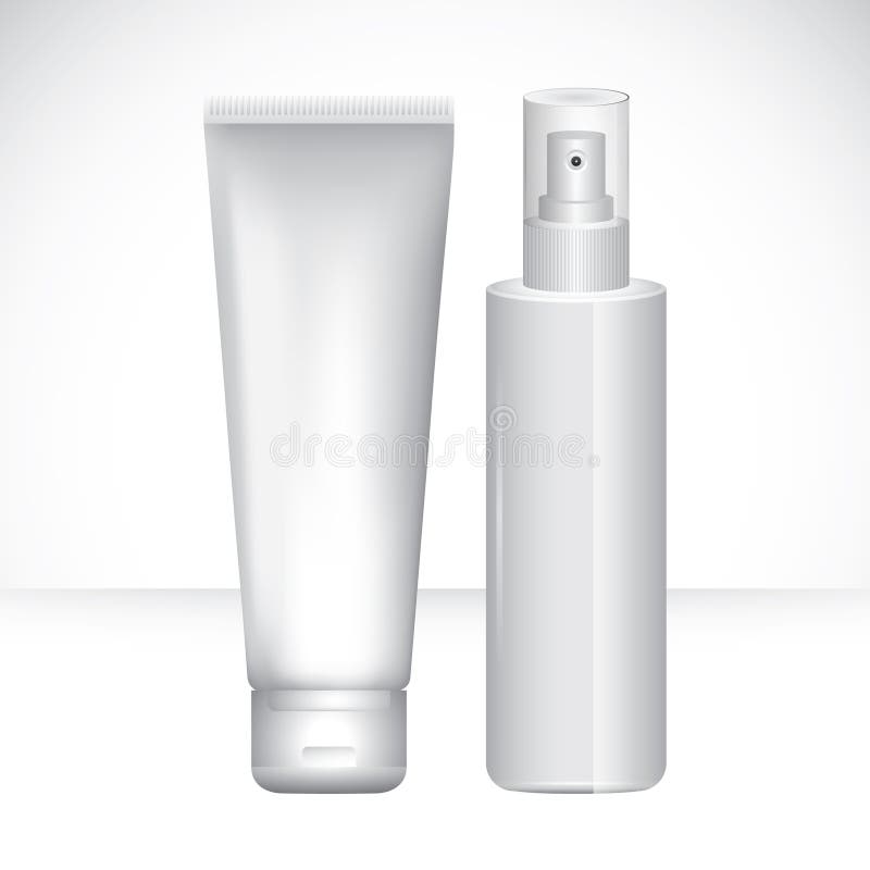 Cosmetic Tube and Bottle. Vector Illustration Decorative Design Stock ...