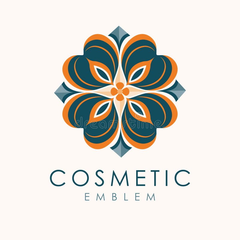 Cosmetic Vector Logo Design. Abstract Emblem with Hearts Logotype Stock ...