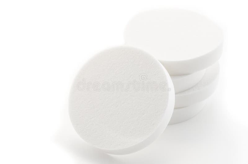 White Cosmetic Circle Sponges for Makeup. Stock Photo - Image of foam ...