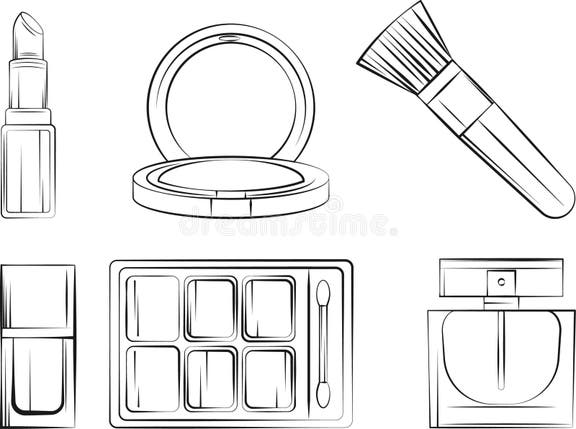 Make Up Coloring Page Stock Illustrations – 80 Make Up Coloring Page ...
