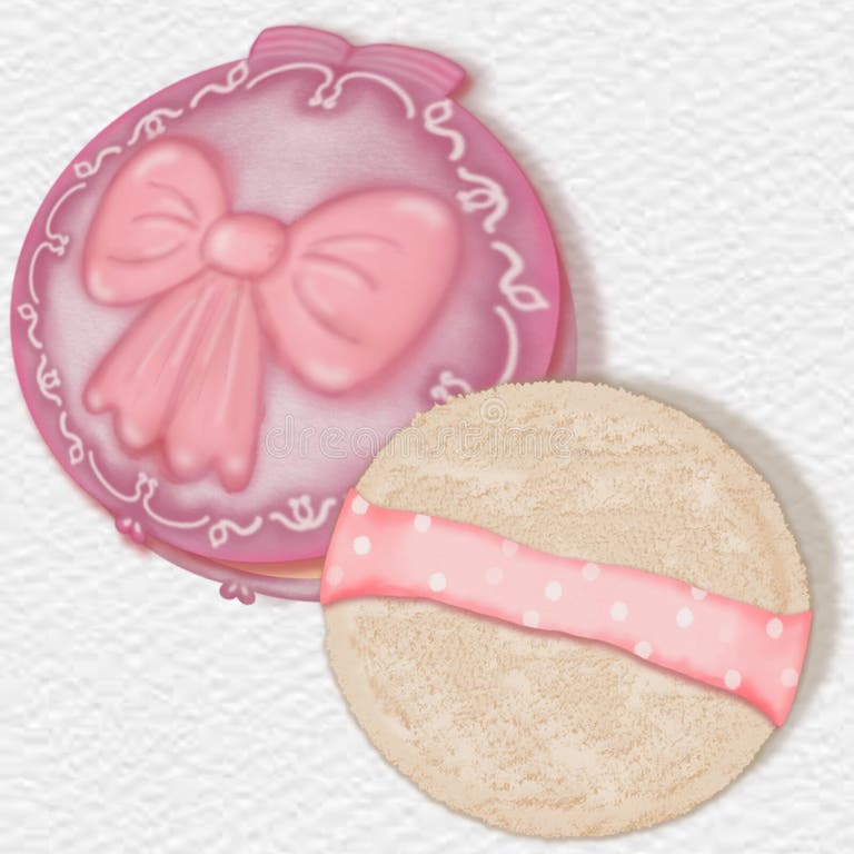 Powder Puff,Puff Cute,hand Drawn Style Cartoon Color Pink. Stock Image ...