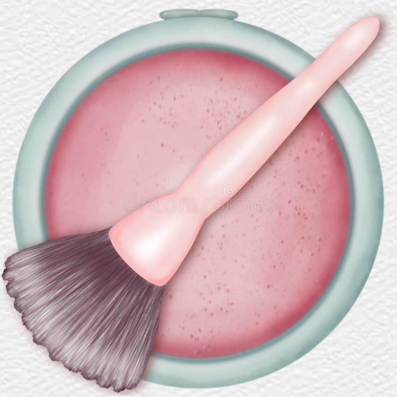 Cheek Blush with Hand Drawn,cartoon Style,painted with Watercolors ...