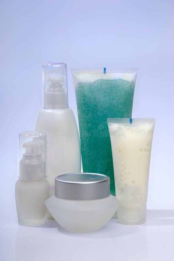Blue Beauty Products stock photo. Image of pastel, cleanser - 8013470
