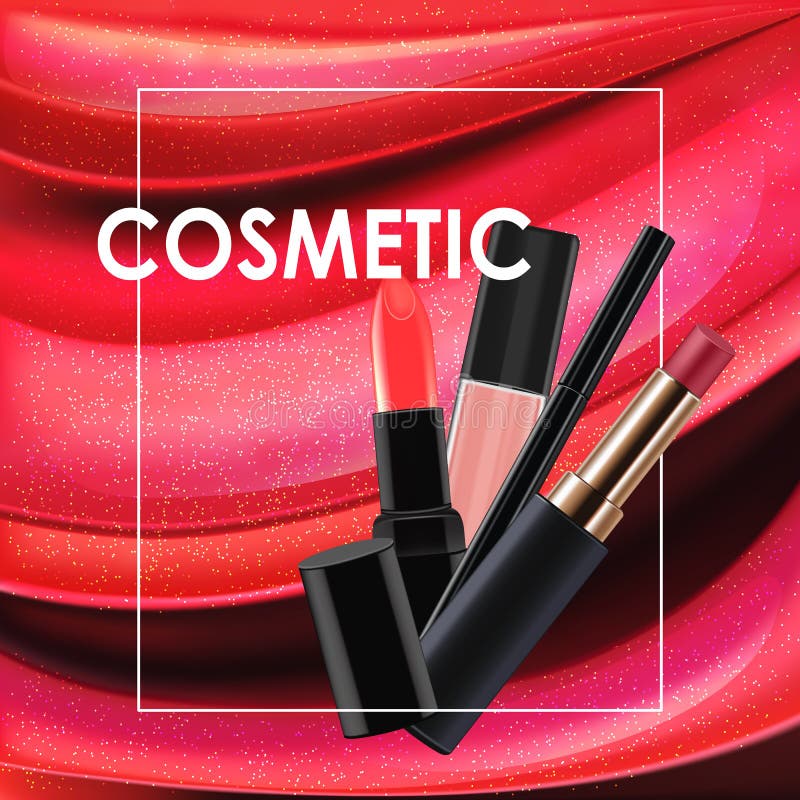 Cosmetics on an Abstract Background, Background of Lipstick Smears ...