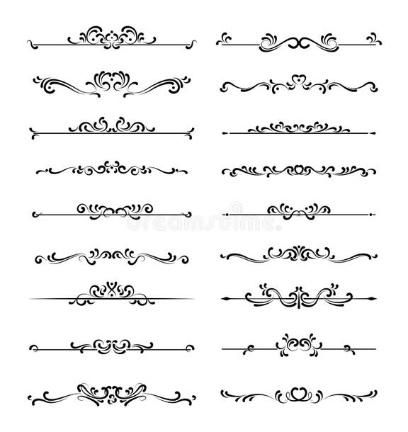 Gold Element Vector. a Set of Decorative Calligraphic Elements for ...