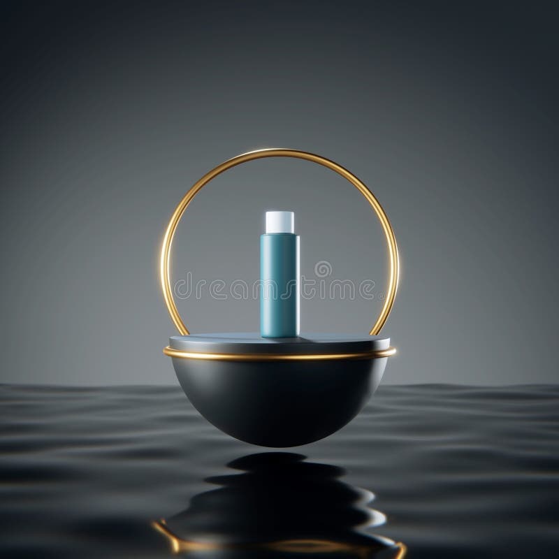 Cosmetics Bottle Render Above the Water Stock Image - Image of light ...
