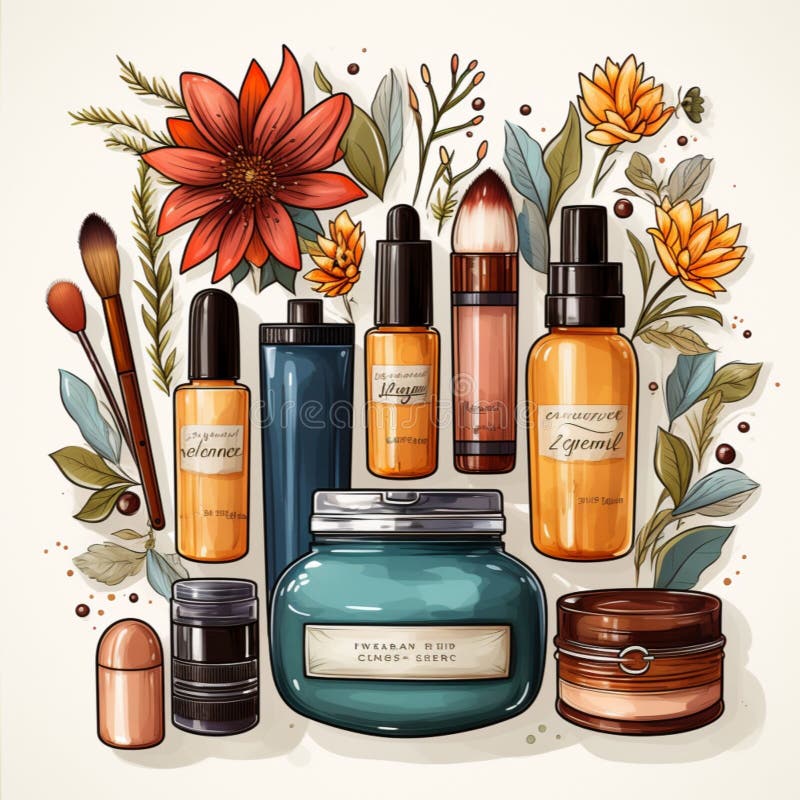 Cosmetics cartoon cute stock illustration. Illustration of petal ...