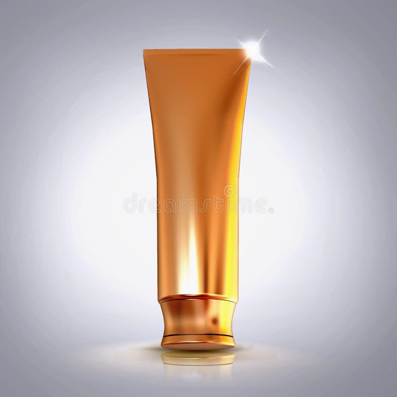 Cosmetics Containers, Packaging on Grey Background. Stock Illustration ...