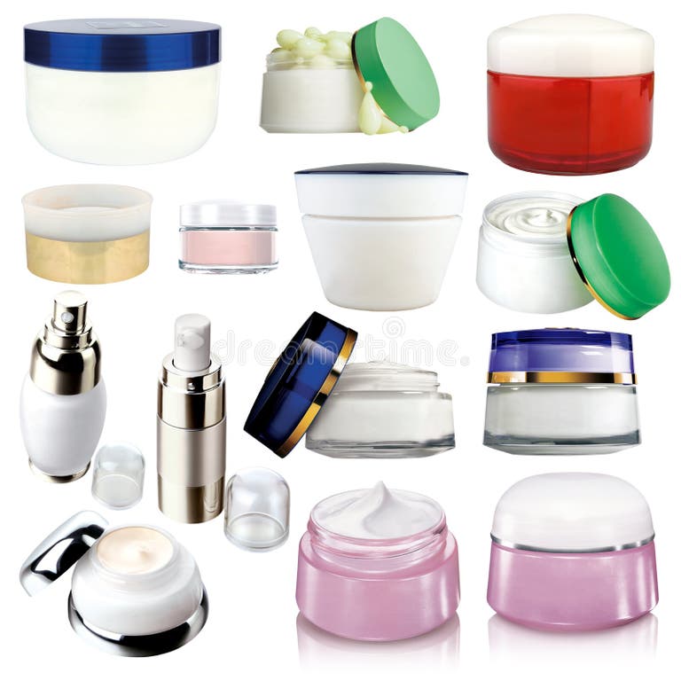 Cosmetics creams stock image. Image of container, isolated - 19710169