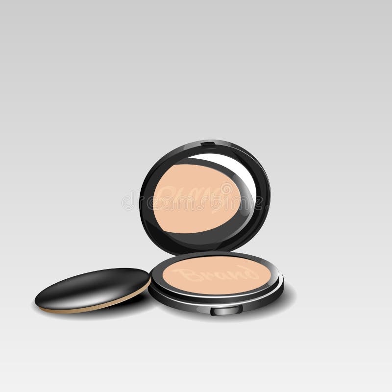 Cosmetics Face Powder on White Background. Stock Illustration ...