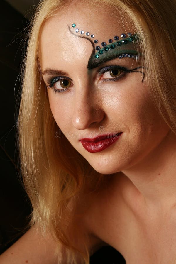 Cosmetics girl stock image. Image of woman, glitter, lips - 106709