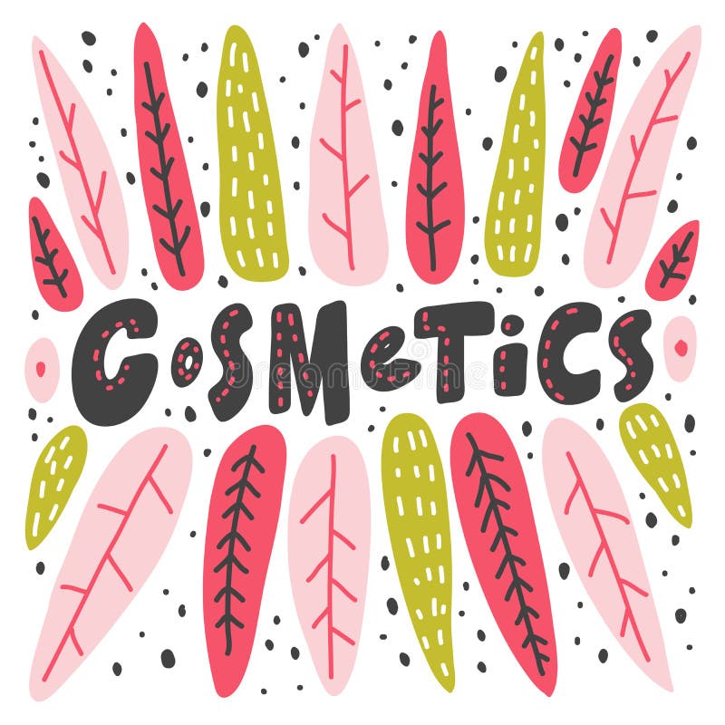 Cosmetics. Hand Drawn Lettering Logo for Social Media Content Stock ...