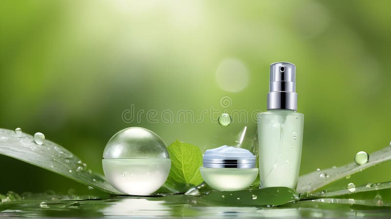 Cosmetics Health Objects in the Nature Stock Illustration ...