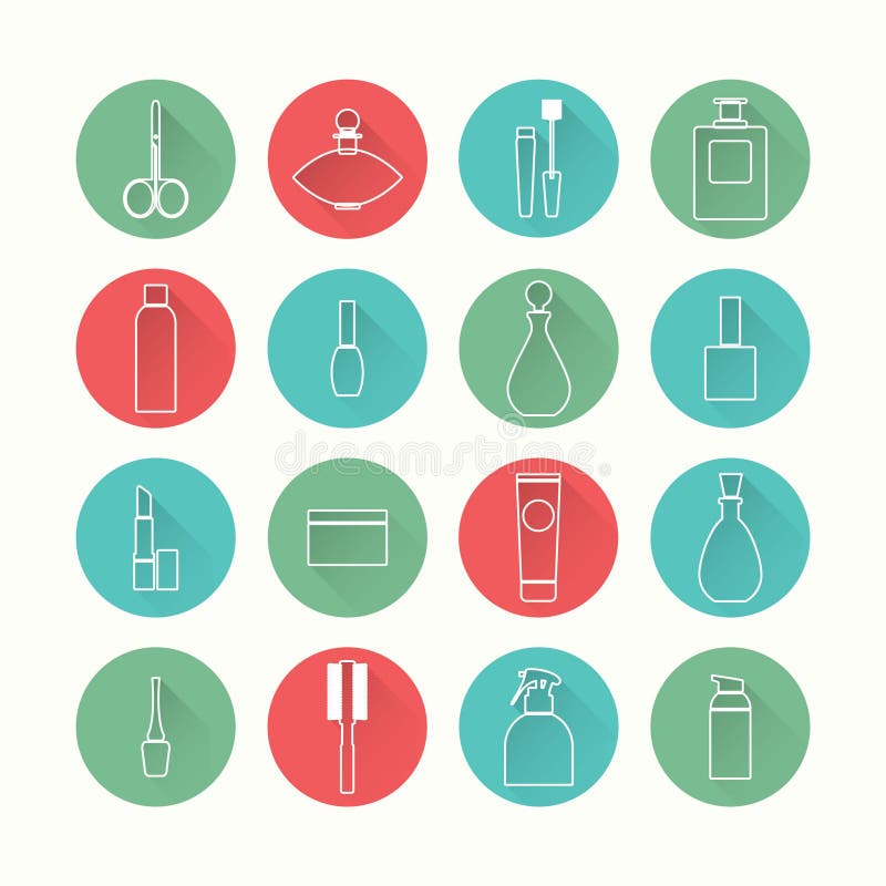 Cosmetics icon set stock vector. Illustration of eyeliner - 44247642