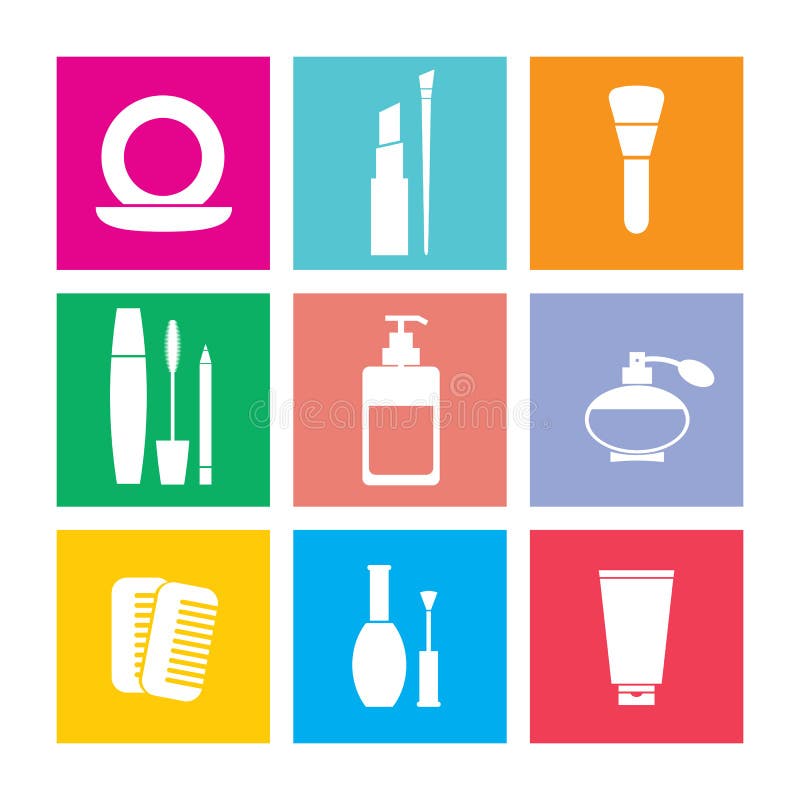 Cosmetics Icons Set stock vector. Illustration of nail - 40508134