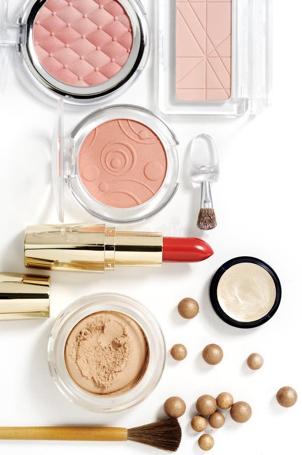 Cosmetics Isolated on White Stock Photo - Image of drawing, collection ...