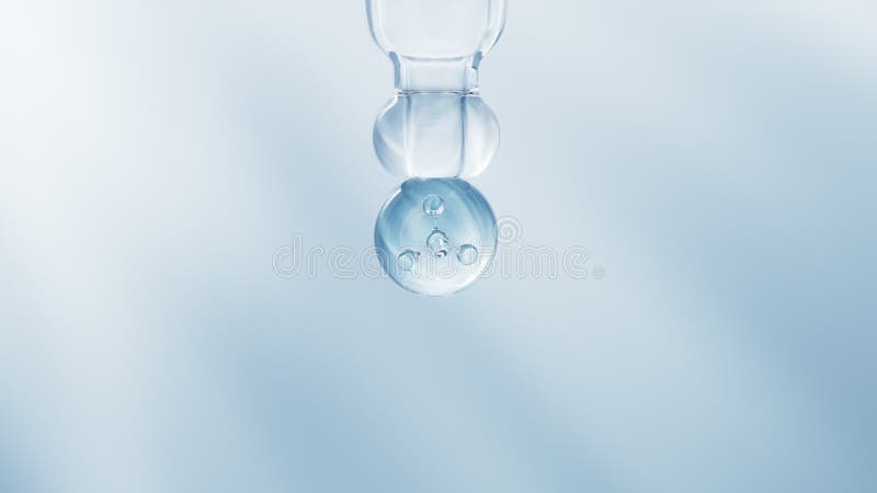Cosmetics Liquid Dropper and Chemical Molecule, 3d Rendering Stock ...