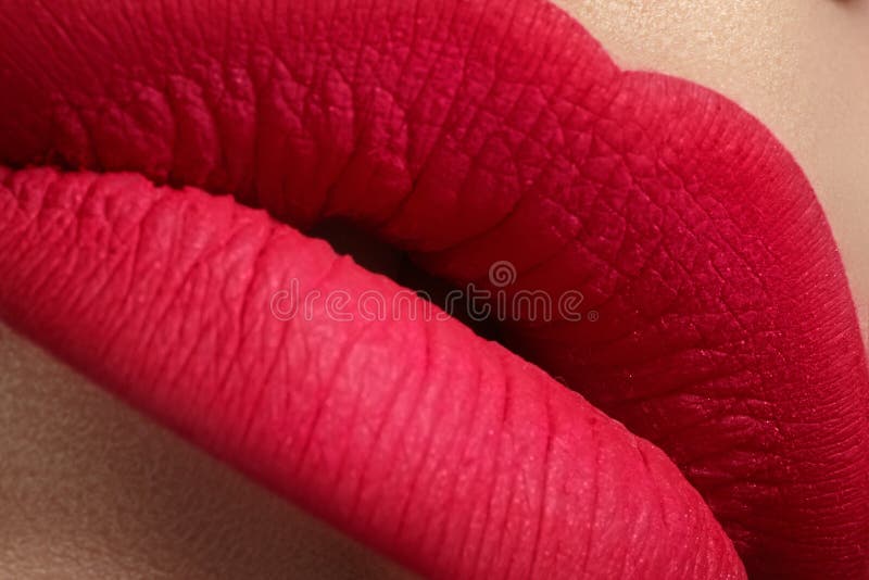 Kiss Texture & Glamour Fashion Lips Gloss Make-up Stock Photo - Image ...