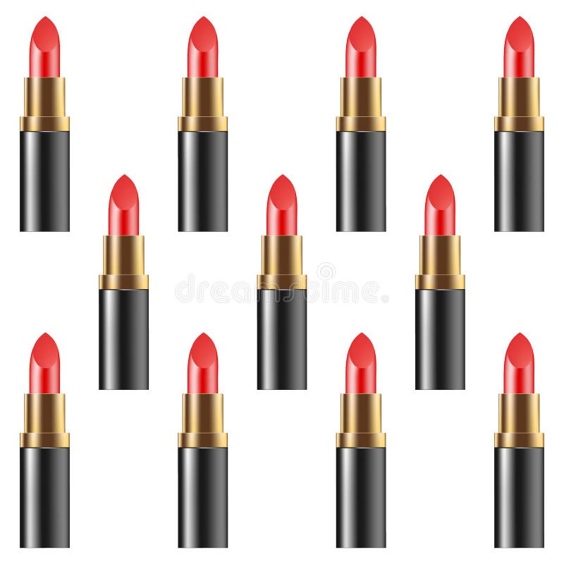 Cosmetics. Makeup. Lipstick Pattern. Red Lipstick. Vector Illustration ...