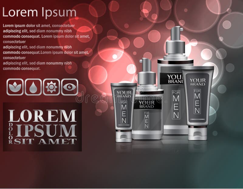 Cosmetics package for men stock vector. Illustration of brand - 93015259