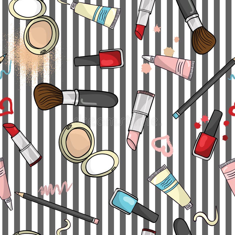 Cosmetics pattern stock vector. Illustration of collection - 75937608