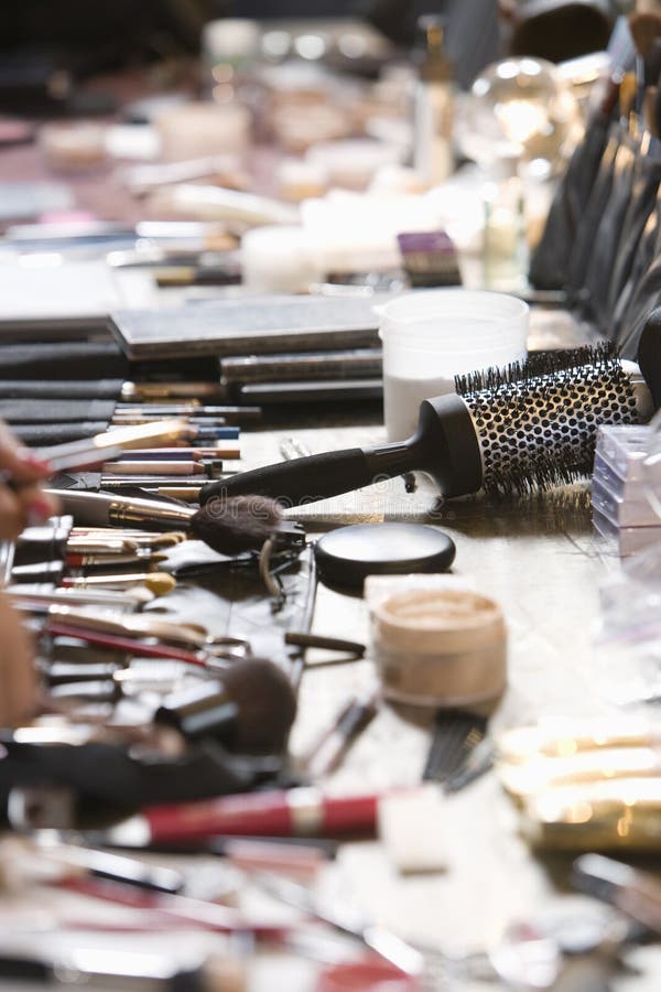 Cosmetics Range on Dressing Table Stock Photo - Image of california ...