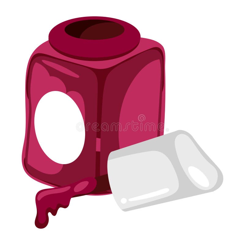 Cosmetics Red Nail Polish Icon Isolated Stock Vector - Illustration of ...