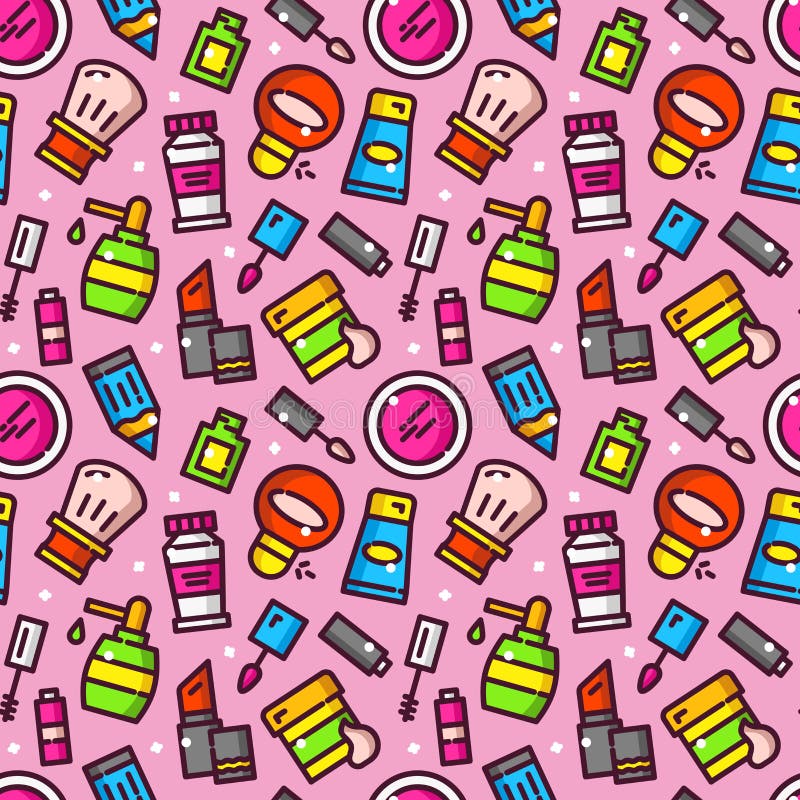 Cosmetics Seamless Pattern Vector Illustration Stock Vector ...