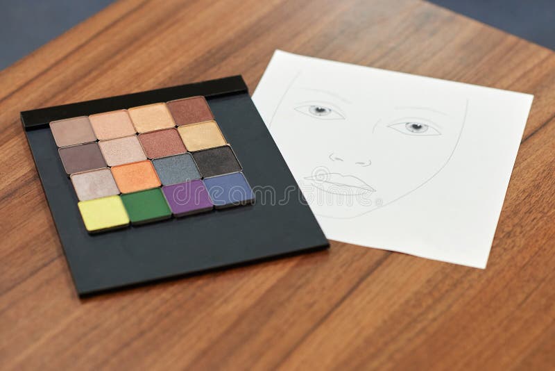 Cosmetics Set of Different Colorful Eyeshadow Stock Image - Image of ...