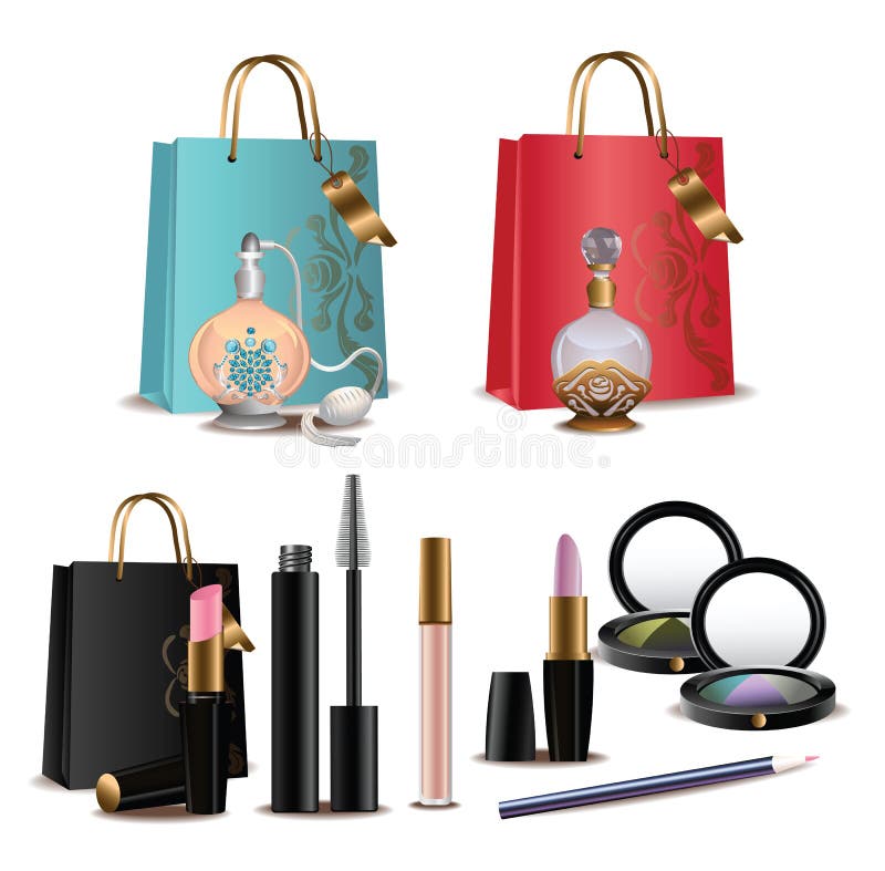 Vector Set from Cosmetics in Watercolor Style Stock Vector ...