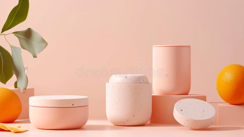 Cosmetics Set Non Textured Render Mockup. Set of Cosmetic Bottles on ...