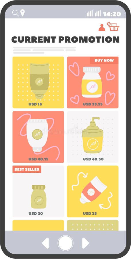 Cosmetics Store Web Application Illustration Stock Vector ...