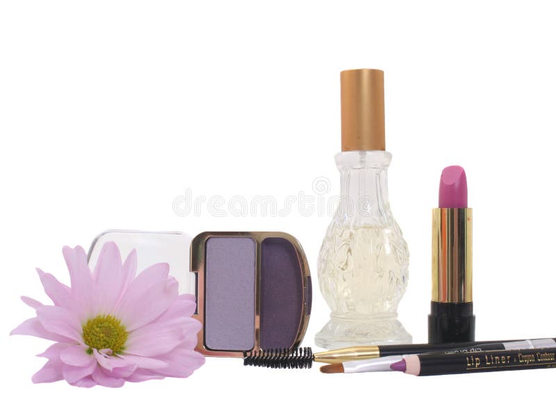 Cosmetics on White Background Stock Photo - Image of fragrance ...