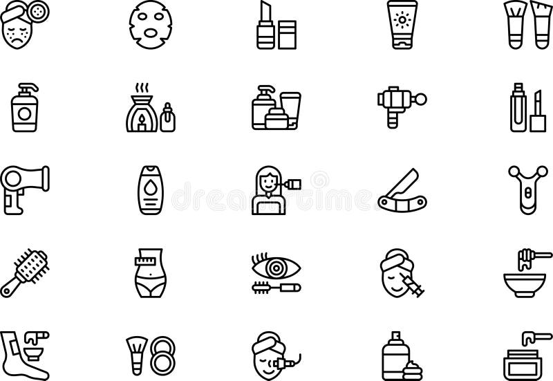 Cosmetology Icons Collection is a Vector Illustration with Editable ...