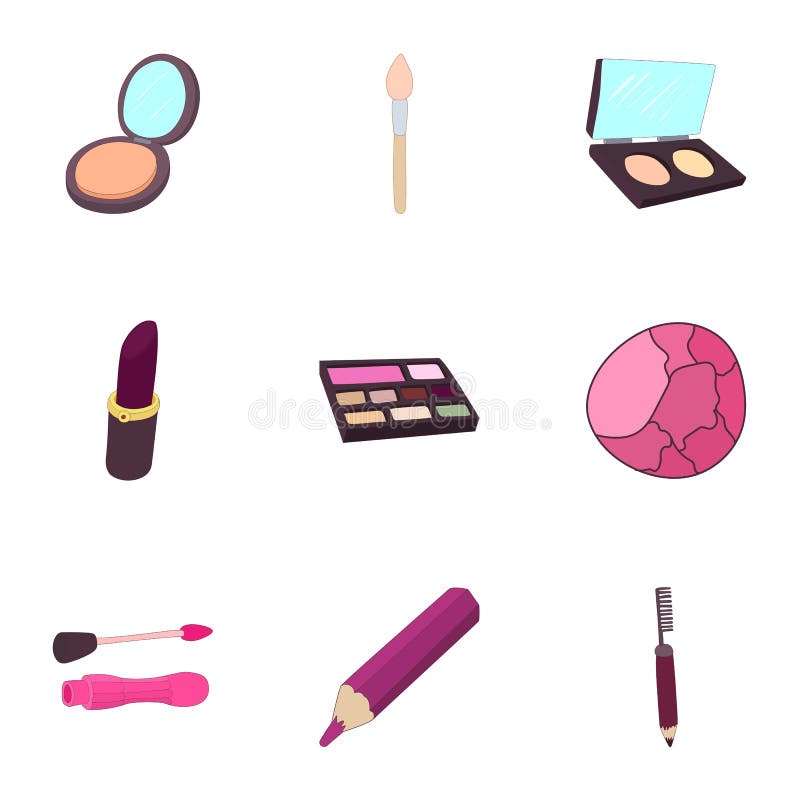 Cosmetology Icons Set, Cartoon Style Stock Vector - Illustration of ...