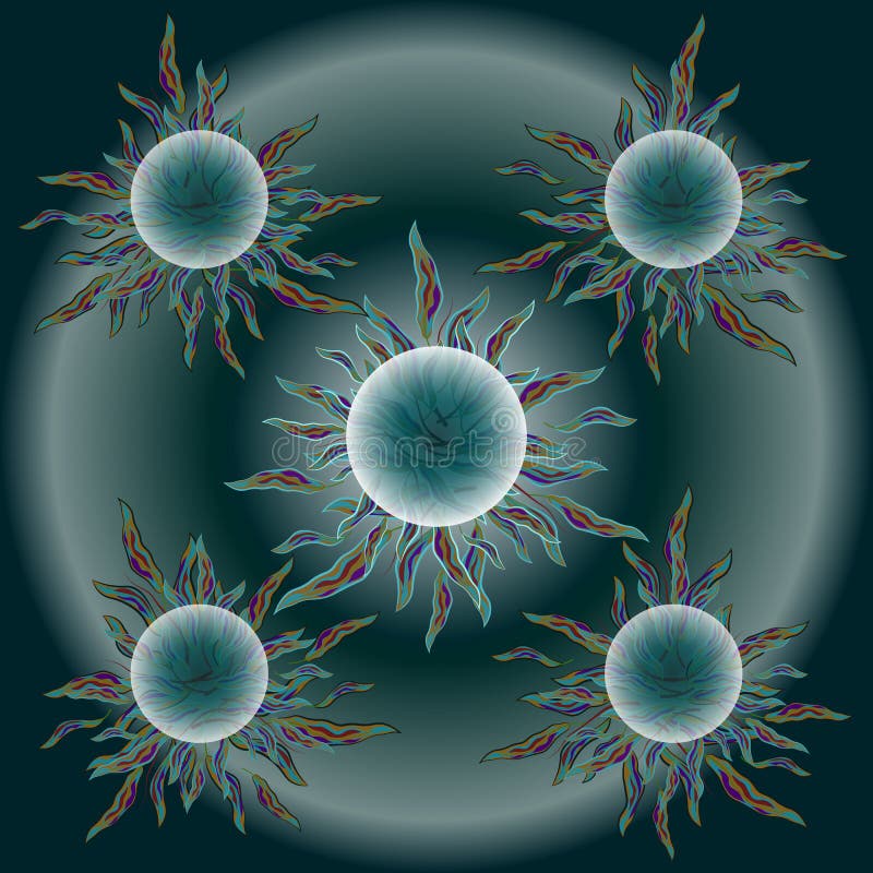 Cosmic Abstraction of Circles, Stars and Gradients. Seamless Pattern ...