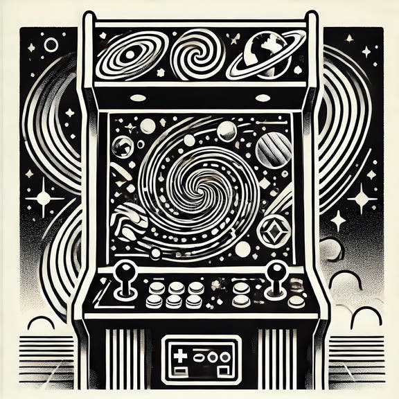 Cosmic Arcade Machine Graphic Design Stock Illustration - Illustration ...