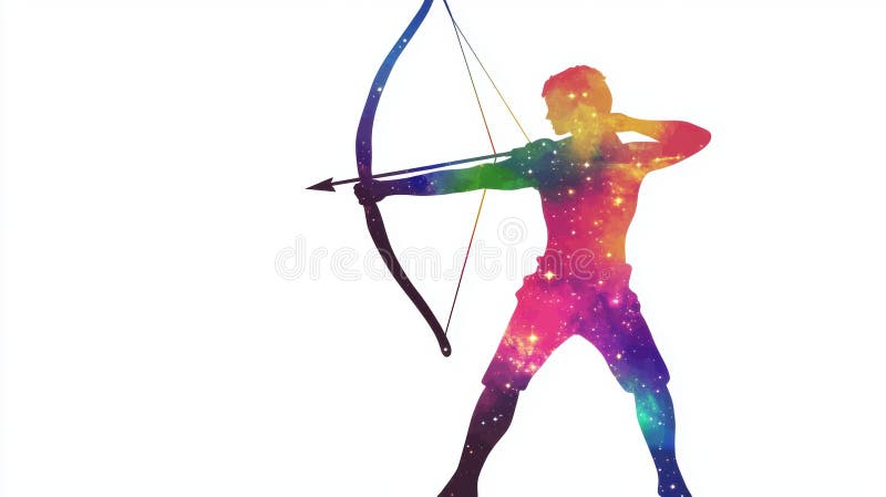 Cosmic Archer stock illustration. Illustration of design - 372905401