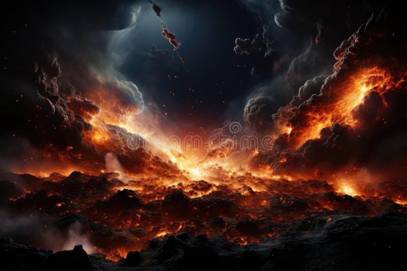 Cosmic Armageddon, Judgment Day of Planet Earth Stock Illustration ...