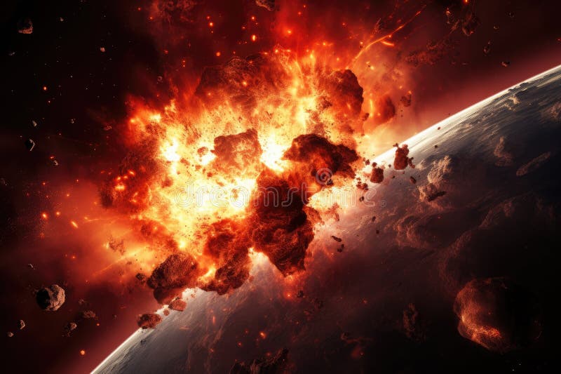 Cosmic Armageddon, Judgment Day of Planet Earth Stock Illustration ...