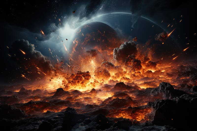 Cosmic Armageddon, Judgment Day of Planet Earth Stock Illustration ...